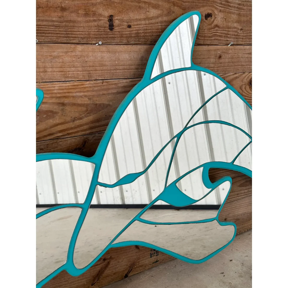 1980’s Monumental Coastal Twin Dolphin Wall Mirror | Brittany's Bamboo Barn