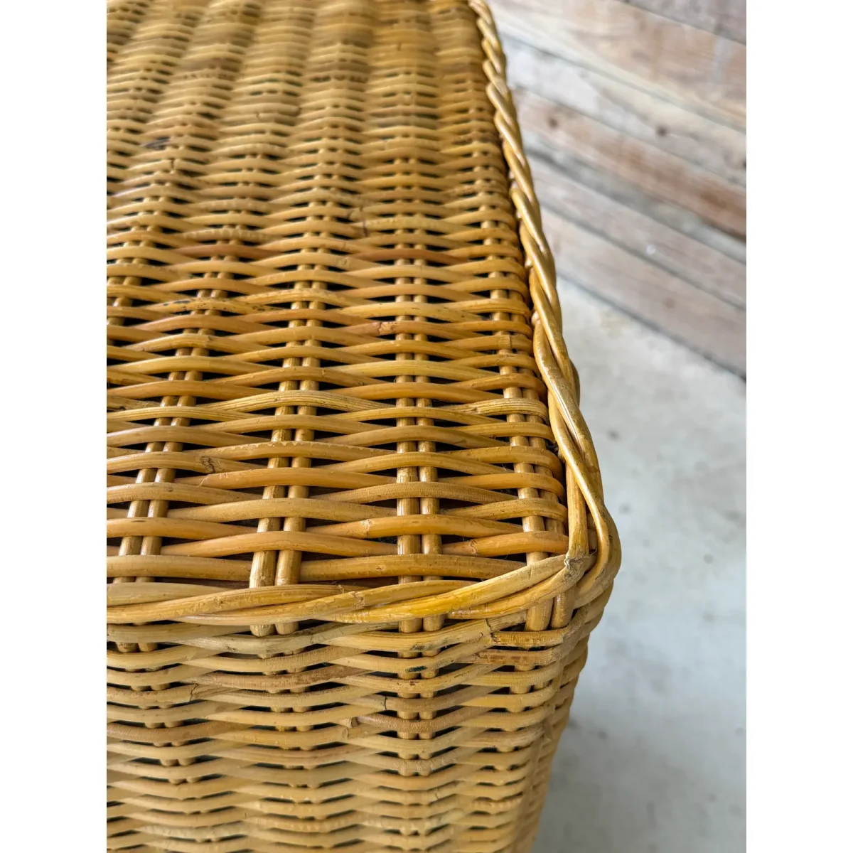 Coastal Organic Modern Rattan Braid Column Pedestal by Wicker Works ...