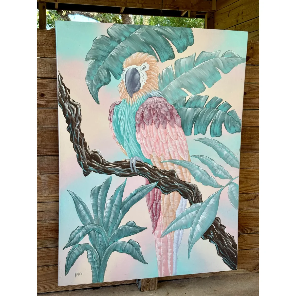 Large Contemporary Tropical Macaw Painting by Madore | Brittany's ...