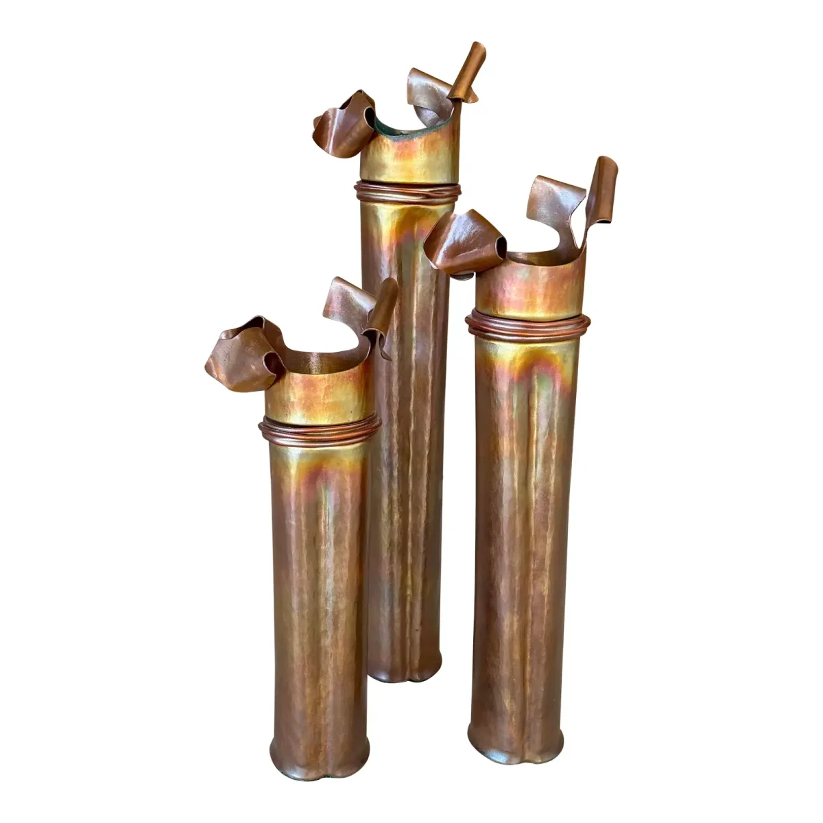 Late 20th Century Set of Three Sculptural Copper Vessels by Thomas ...