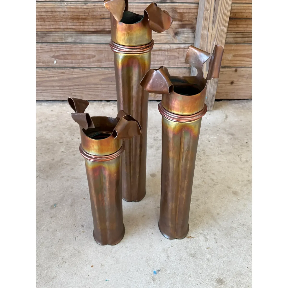 Late 20th Century Set of Three Sculptural Copper Vessels by Thomas ...