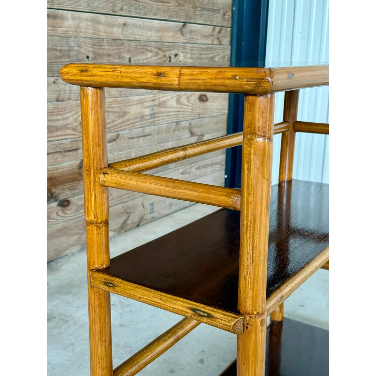 Mid-20th Century Refinished Rattan Bookcase by Ritts Tropitan ...