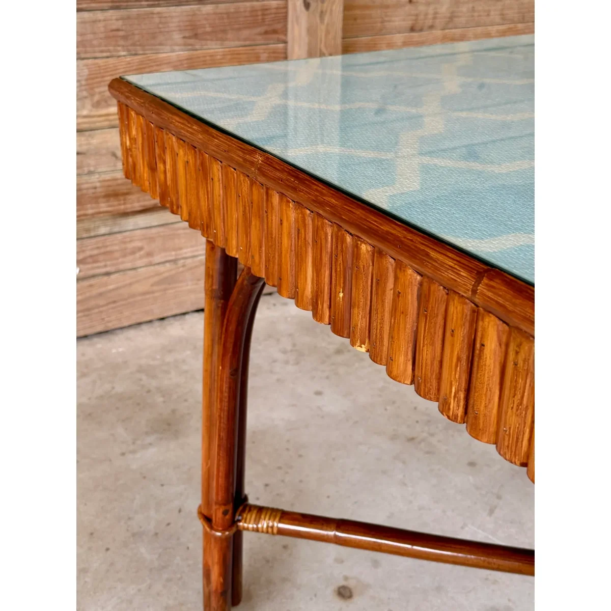 Organic Modern Custom Split Rattan Game Table With Lift-Top, Thibaut ...