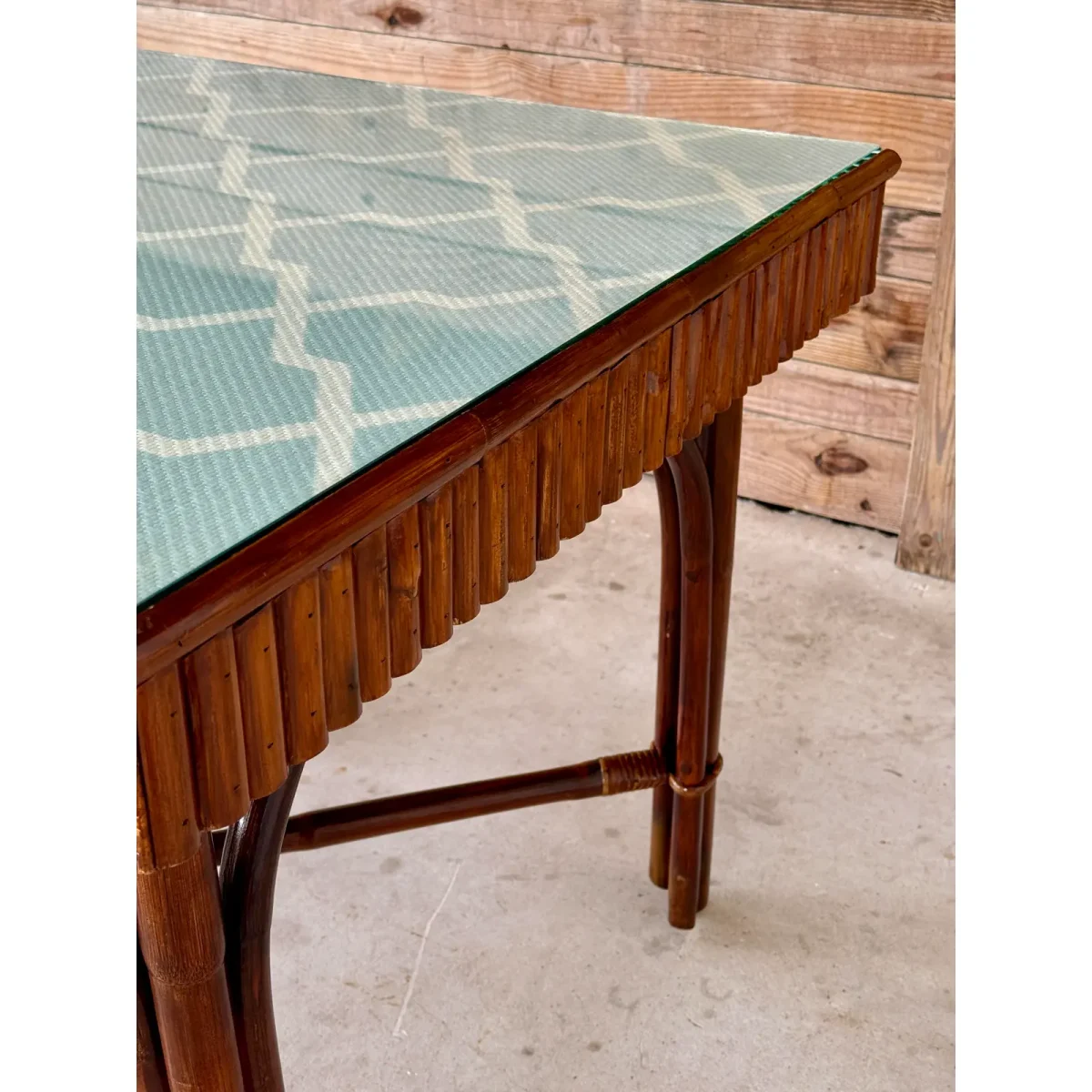 Organic Modern Custom Split Rattan Game Table With Lift-Top, Thibaut ...
