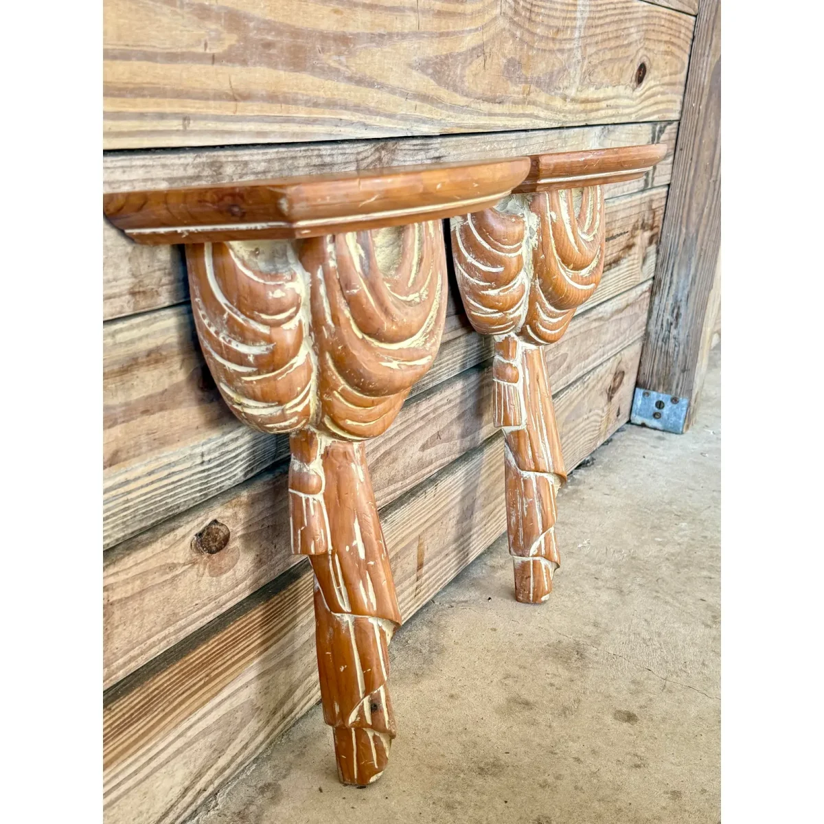 Pair of Mid-20th Century Sculptural Spanish Carved Wood Tassel and ...