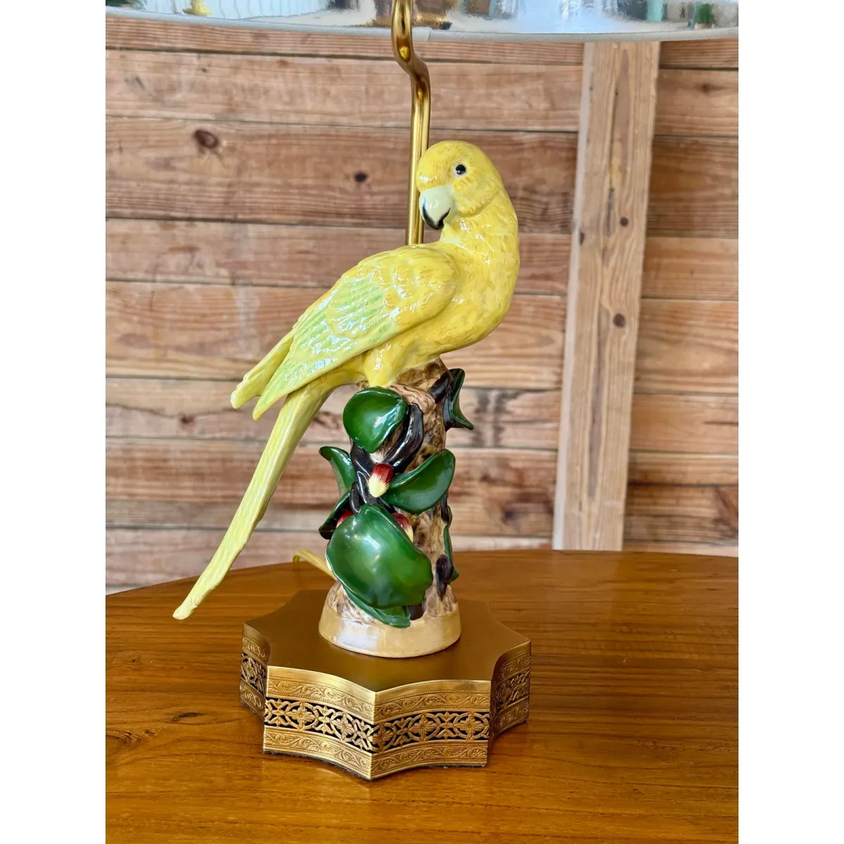Pair of Vintage Jeanne Reed Porcelain Parrot Table Lamps With Gilt ...