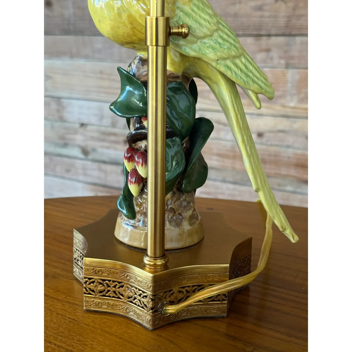 Pair of Vintage Jeanne Reed Porcelain Parrot Table Lamps With Gilt ...
