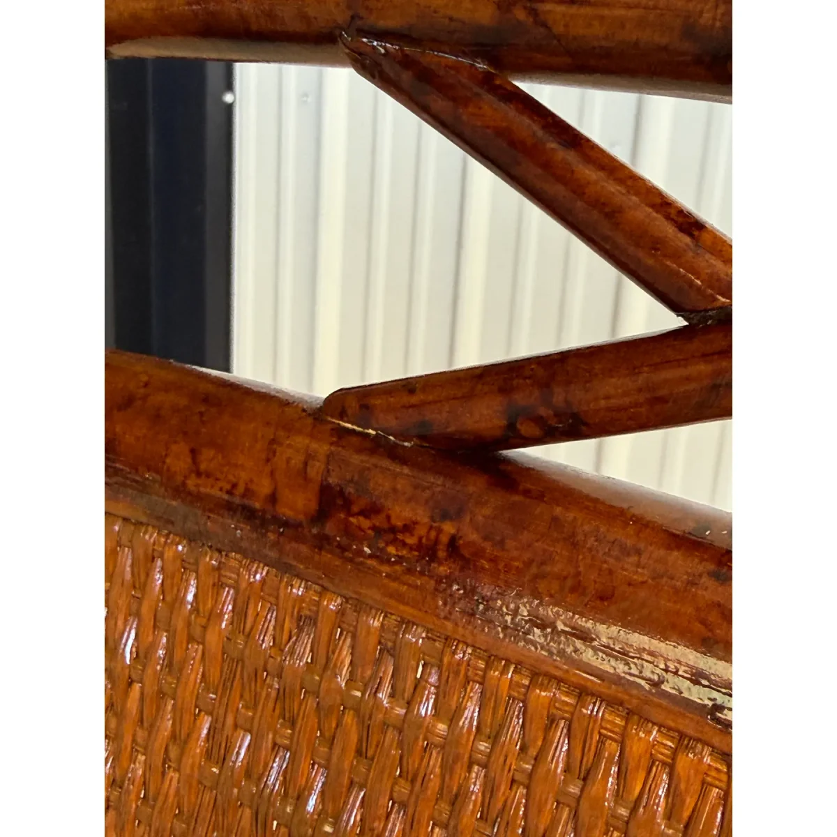 Vintage British Colonial Style Tortoise Rattan Cane Captain’s Chairs ...