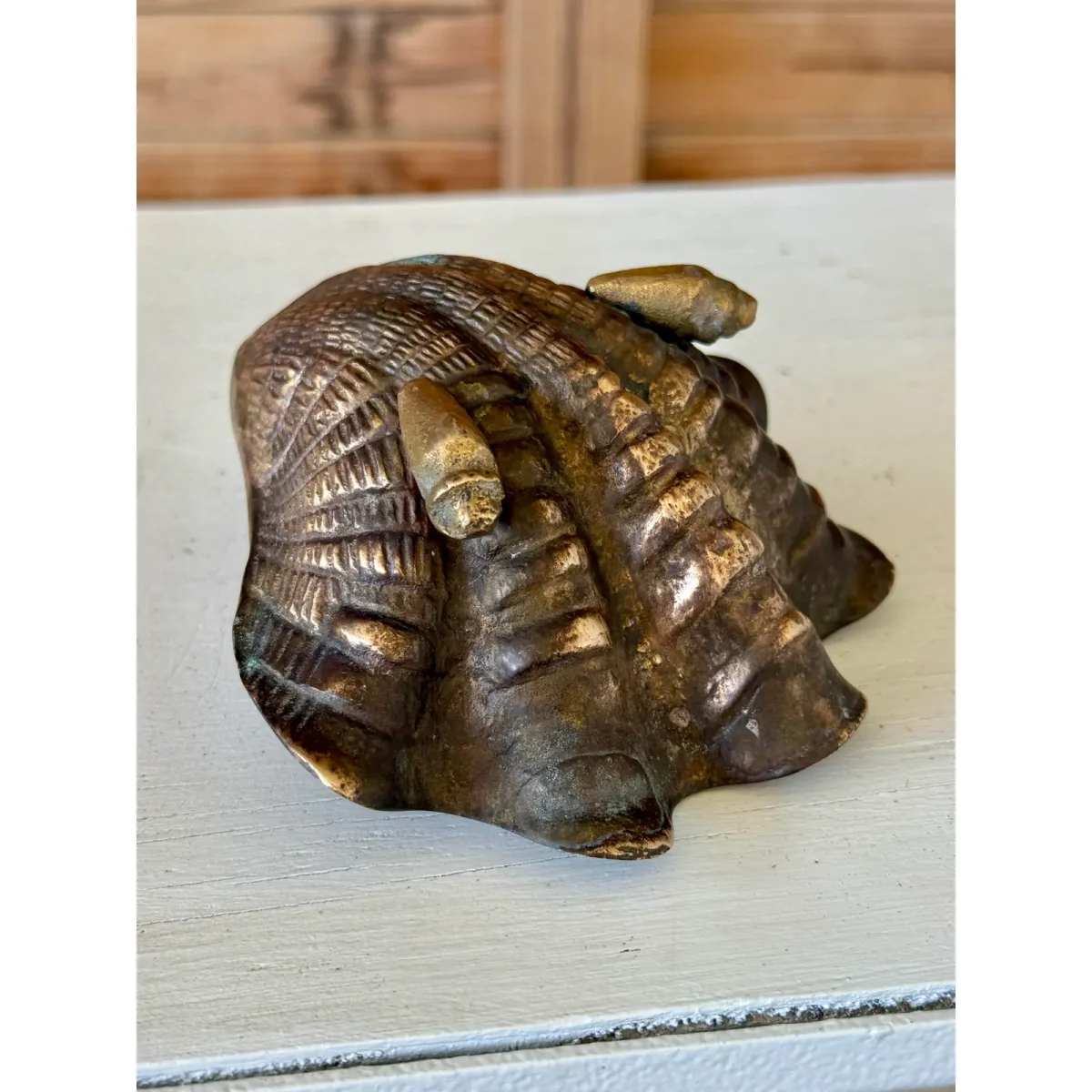 Vintage Patina Brass Clamshell Bowl With Sculptural Shell Feet ...